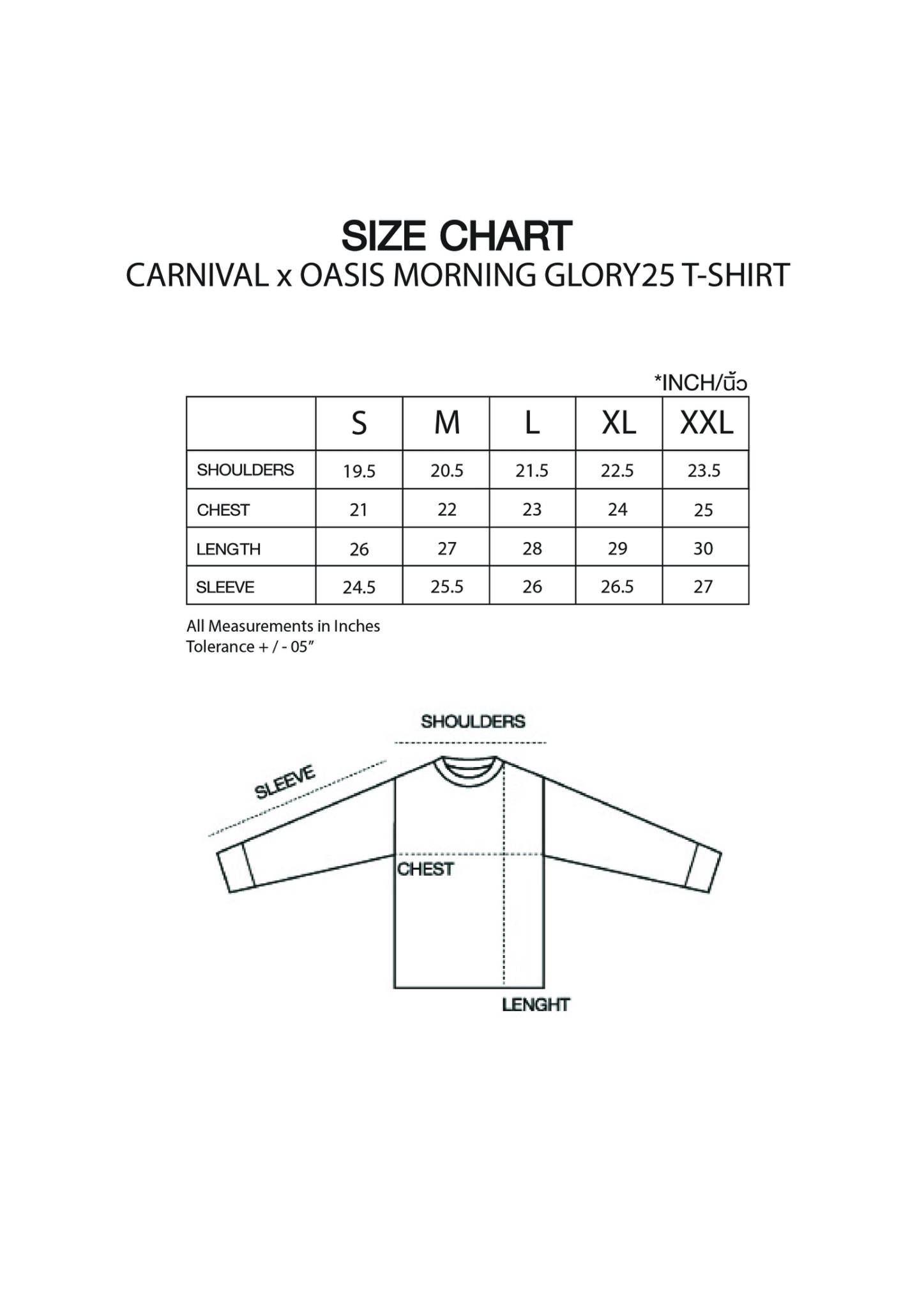 CARNIVAL X OASIS MORNING GLORY25 T-SHIRT BLACK