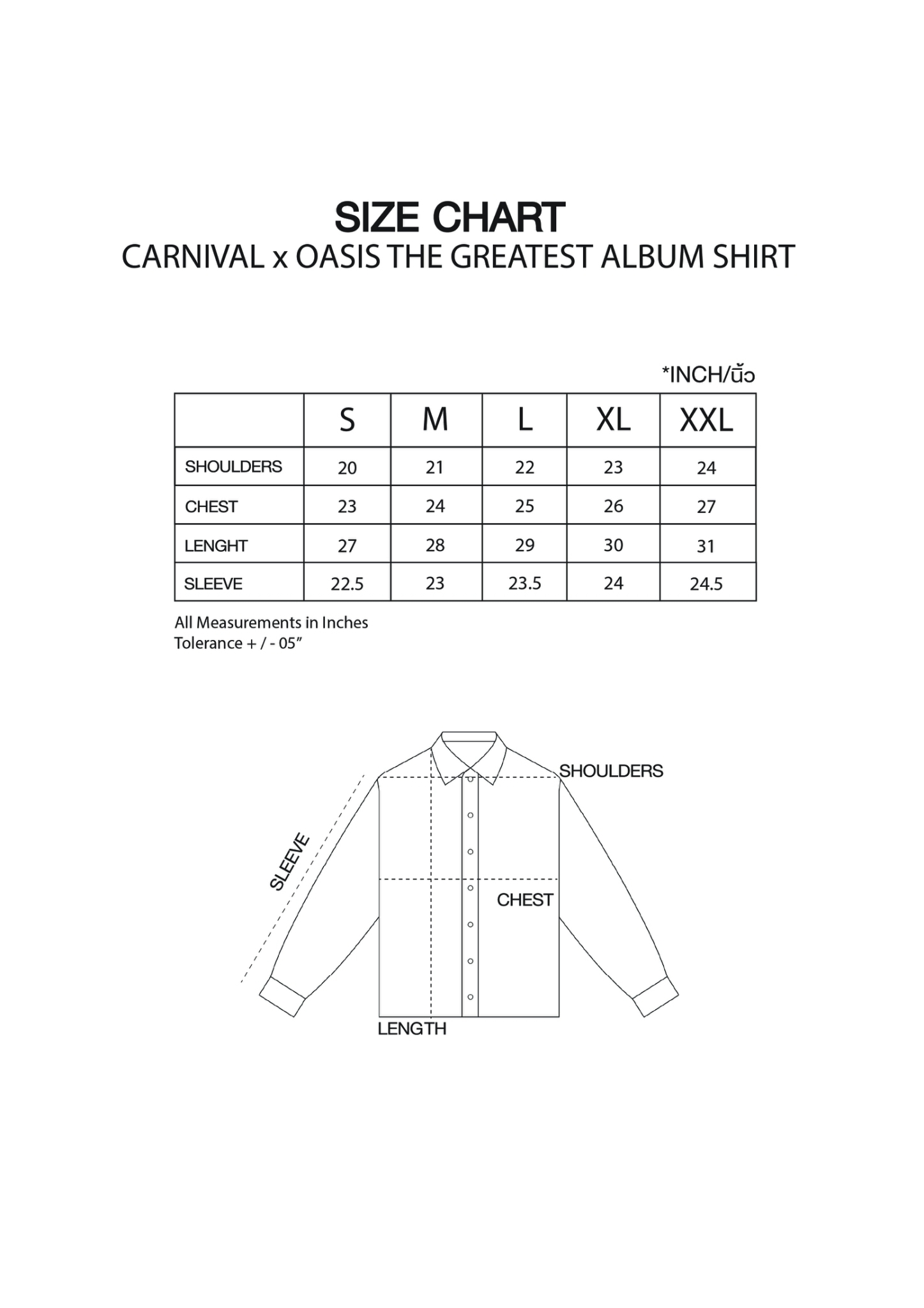 CARNIVAL X OASIS THE GREATEST ALBUM SHIRT BLACK