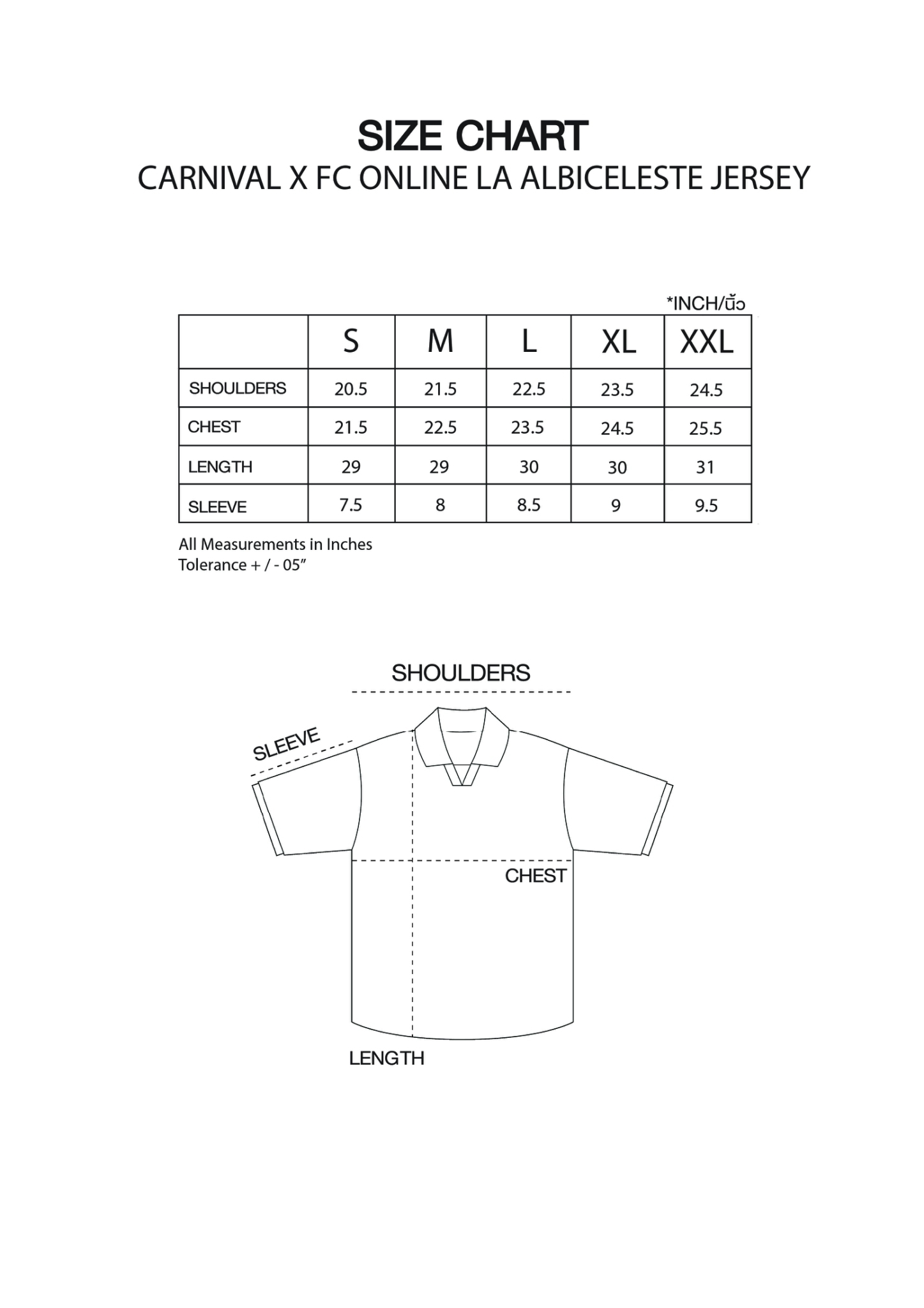 CARNIVAL X FC ONLINE LA ALBICELESTE JERSEY SKY BLUE/WHITE