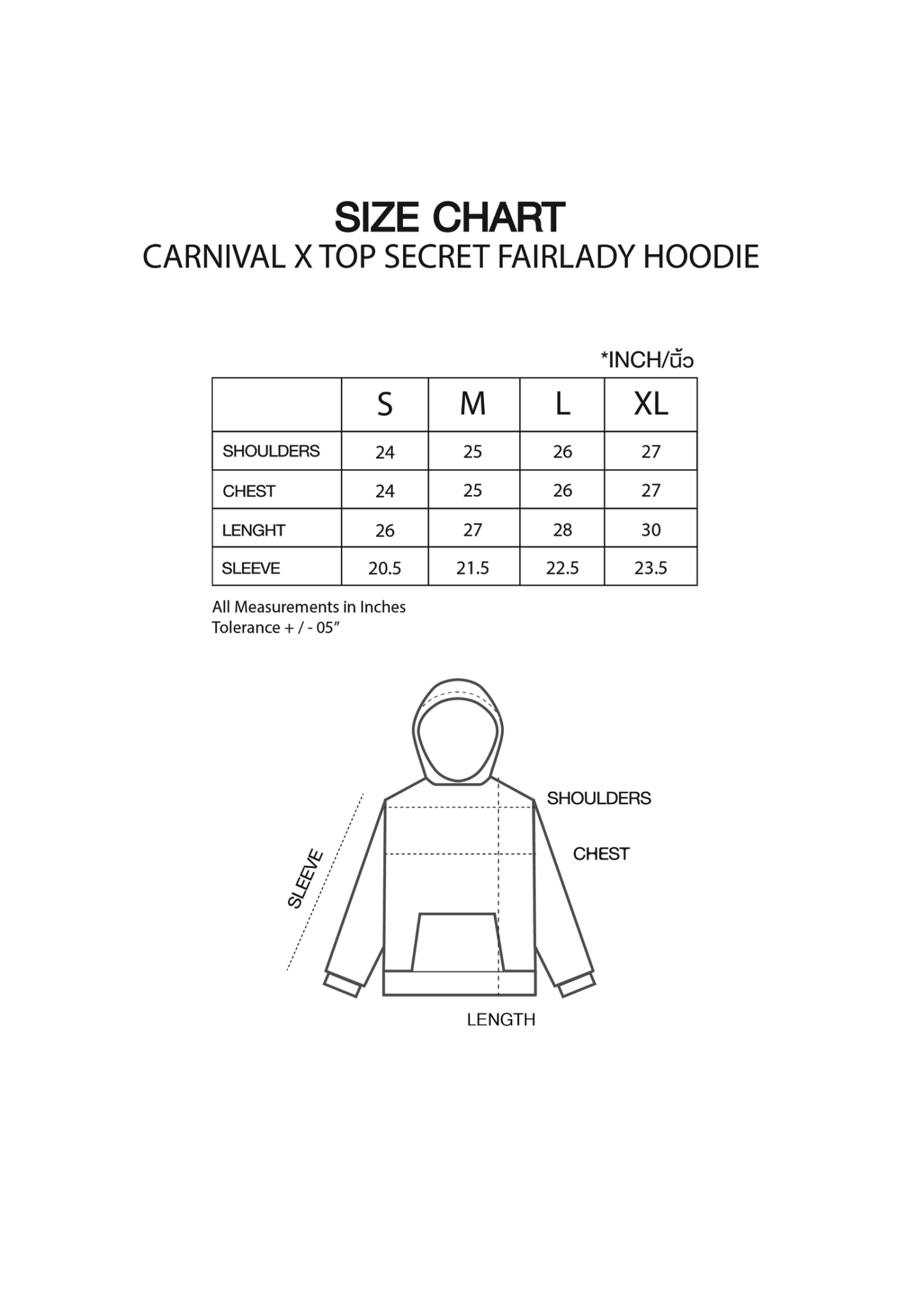 CARNIVAL X TOP SECRET FAIRLADY HOODIE BLACK