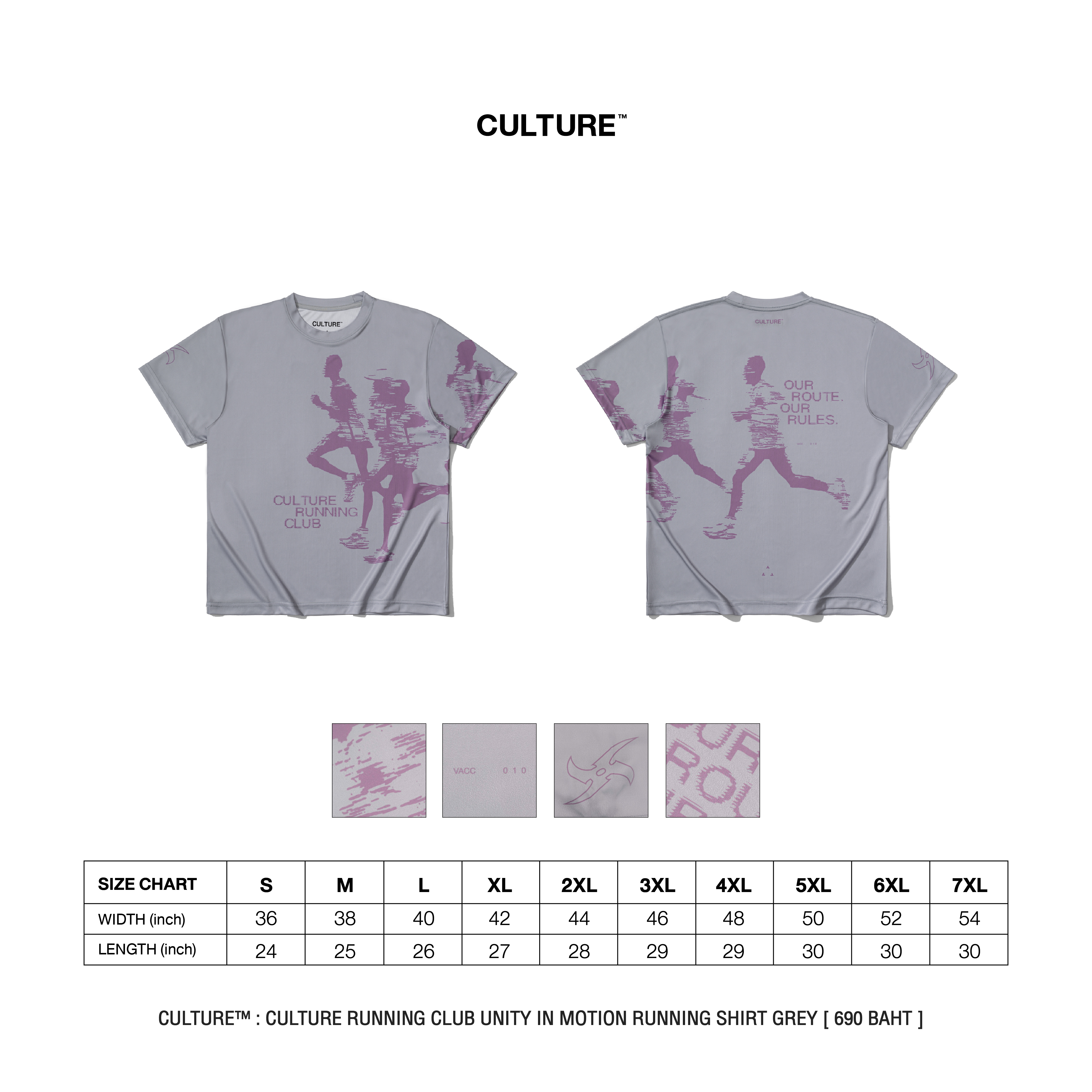 V.A.C. Culture Running Club Unity in Motion Running Shirt Grey