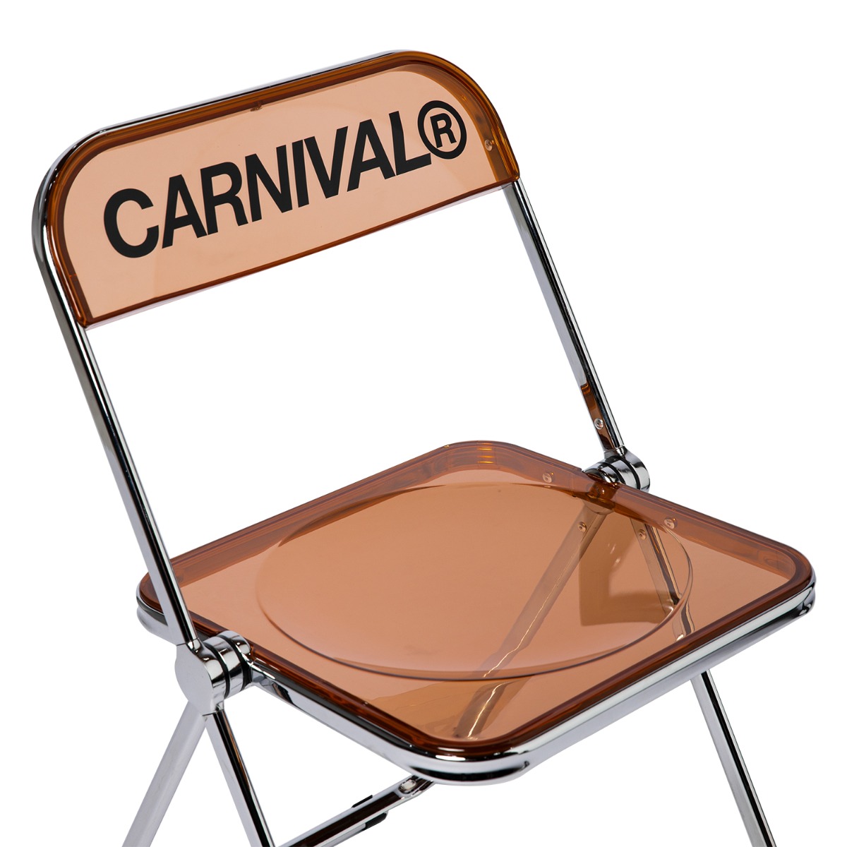 CARNIVAL ACRYLIC CLEAR FOLDING CHAIR TAWNY