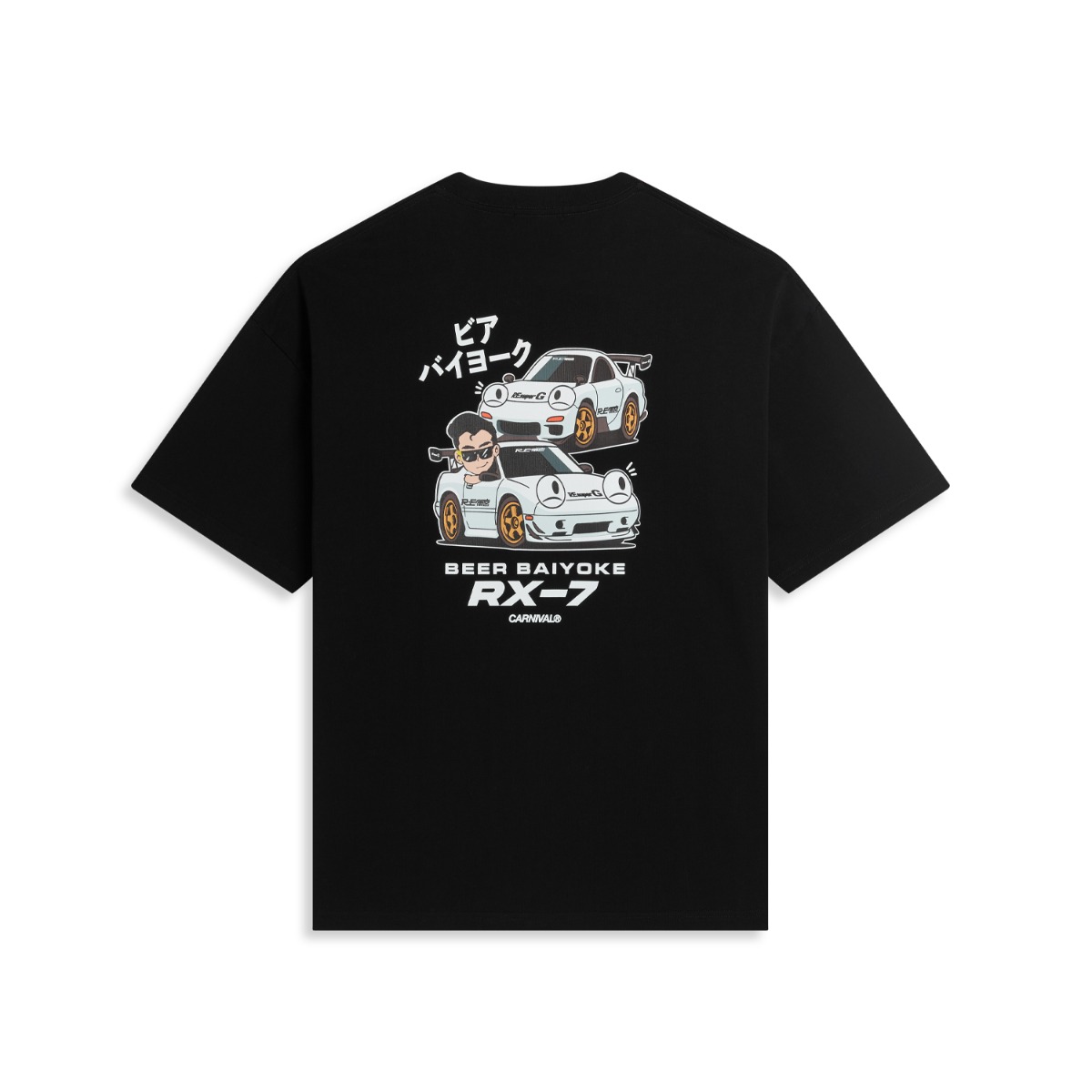 CARNIVAL X TOP SECRET BEER BAIYOKE RX-7 OVS T-SHIRT BLACK