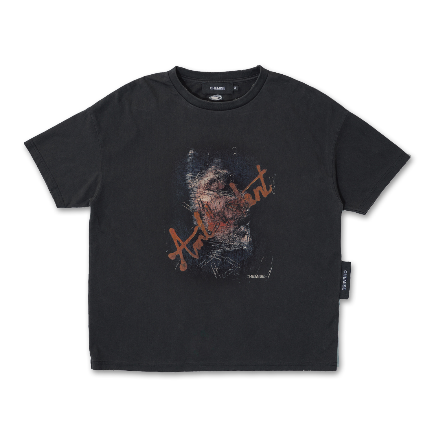 Chemise My Face Distressed Washed Black T-Shirt