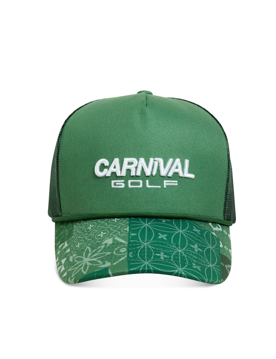 CARNIVAL GOLF PAISLEY LAYERED CAP GREEN