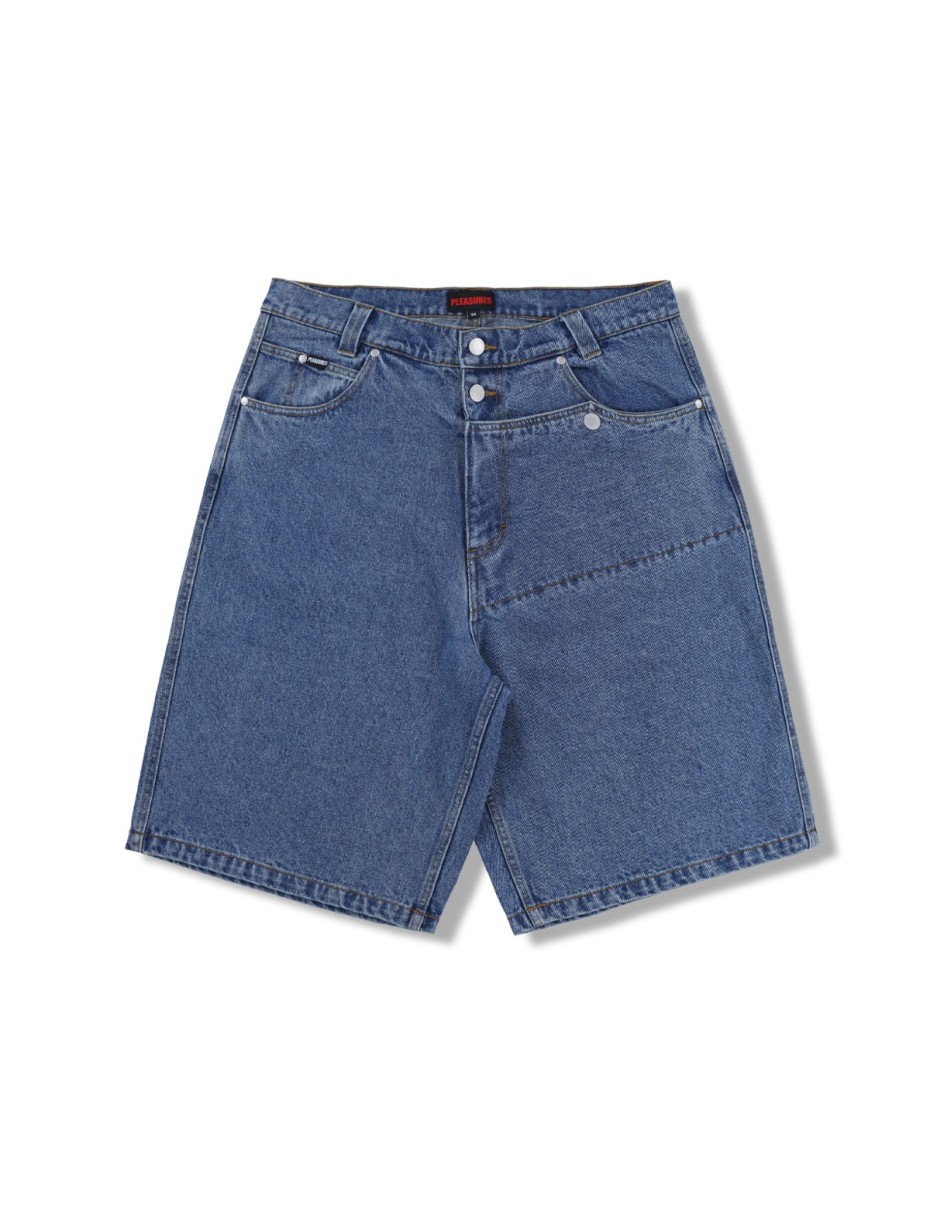Pleasures COLLISION JORTS FADED INDIGO (P24SU026)