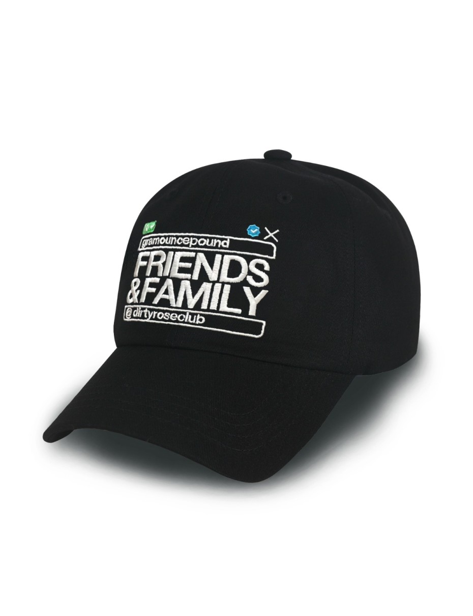 GRAM OUNCE POUND FRIEND & FAMILY 6-PANEL CAP BLK