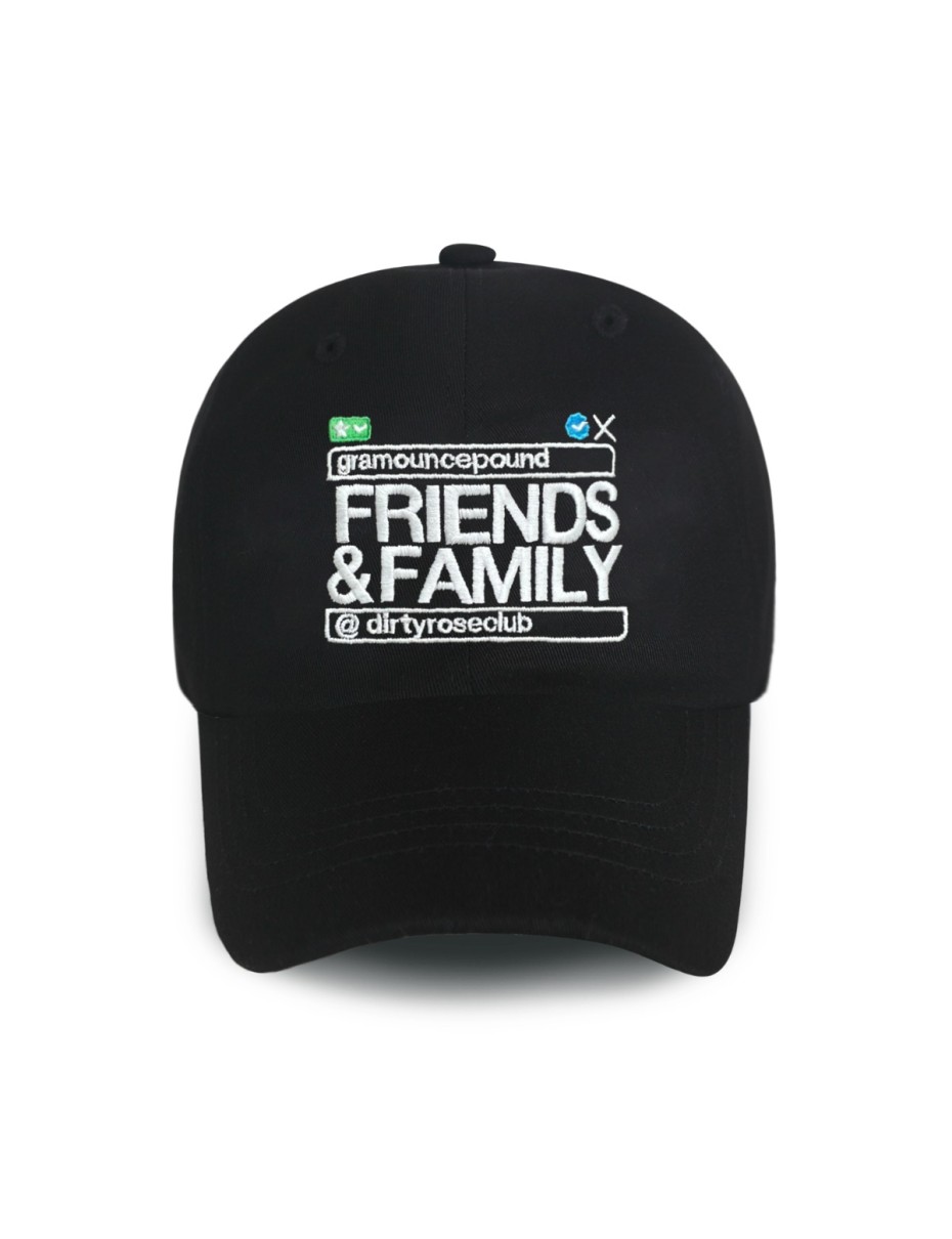 GRAM OUNCE POUND FRIEND & FAMILY 6-PANEL CAP BLK