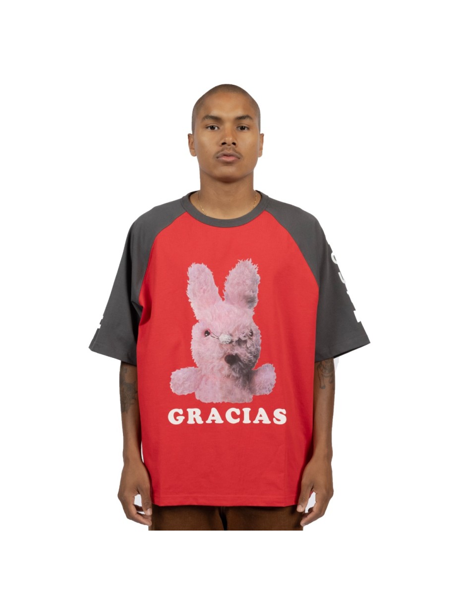 Pleasures RED GRACIAS RAGLAN SHIRT RED (P23SY013)