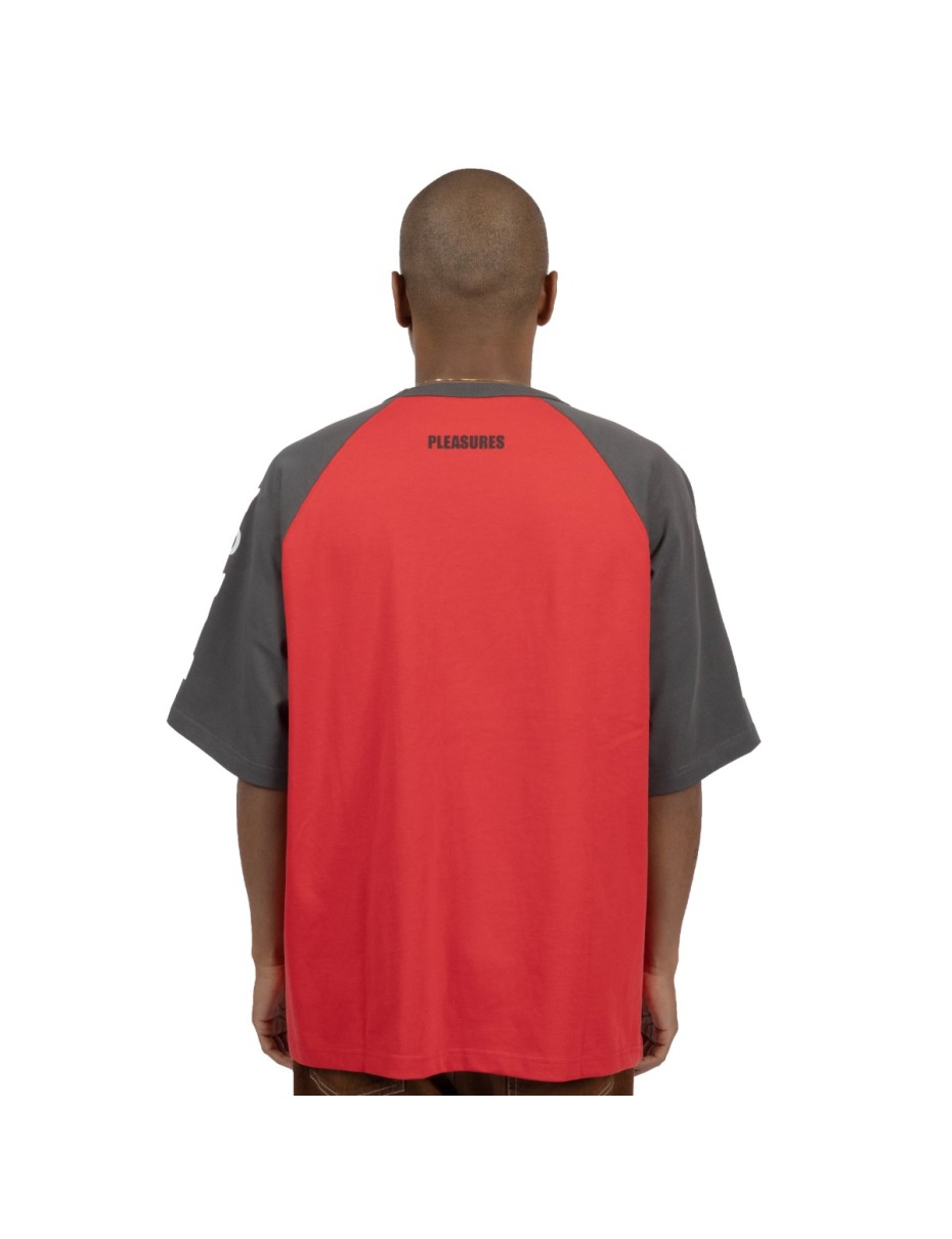 Pleasures RED GRACIAS RAGLAN SHIRT RED (P23SY013)