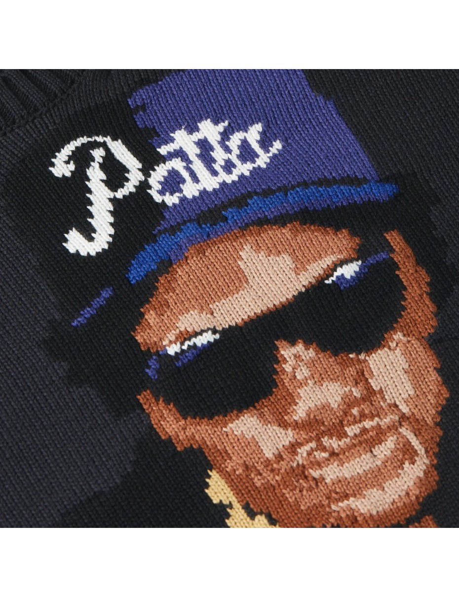 Patta Old School Knitted Sweater Black