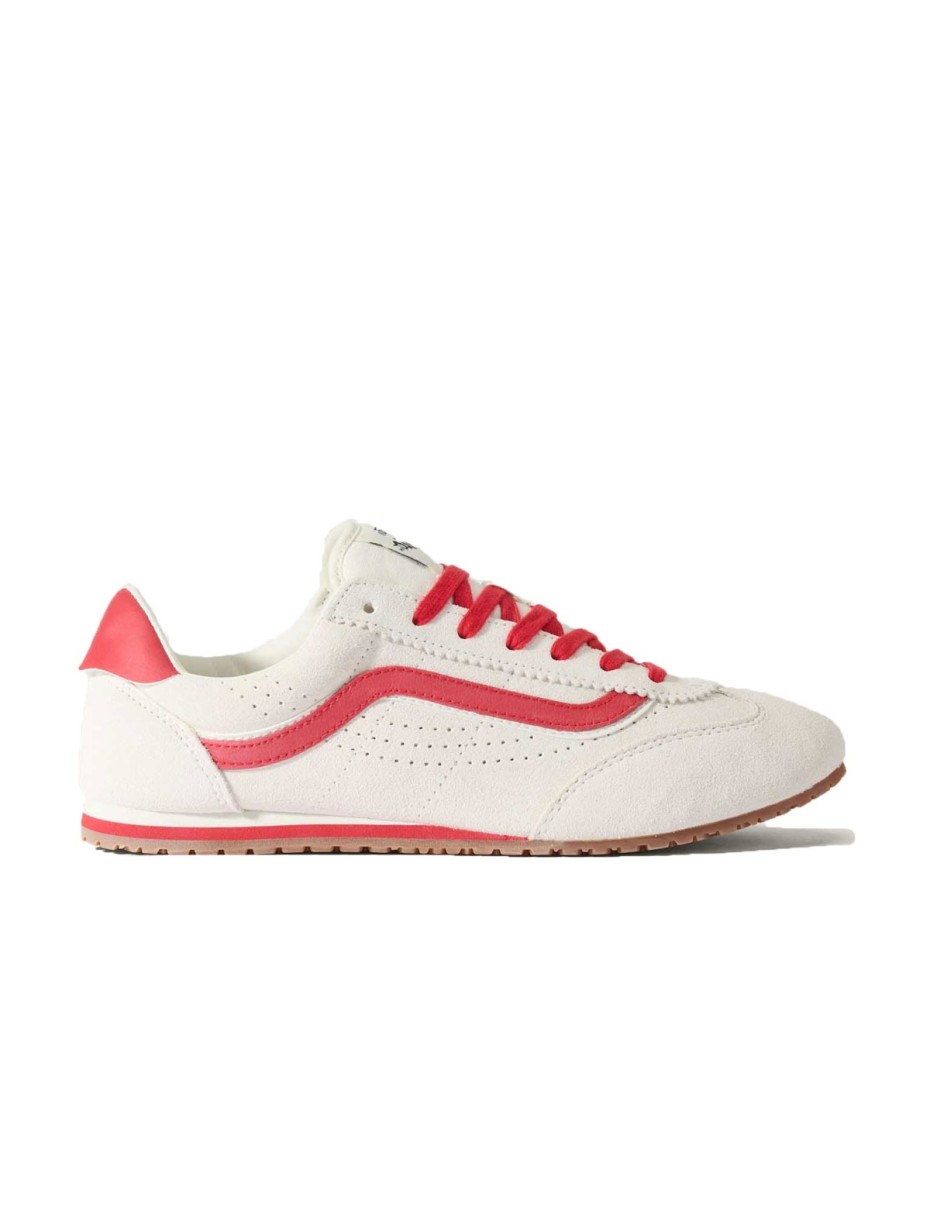 VANS SUPER LOWPRO SUEDE MARSHMALLOW RACING RED