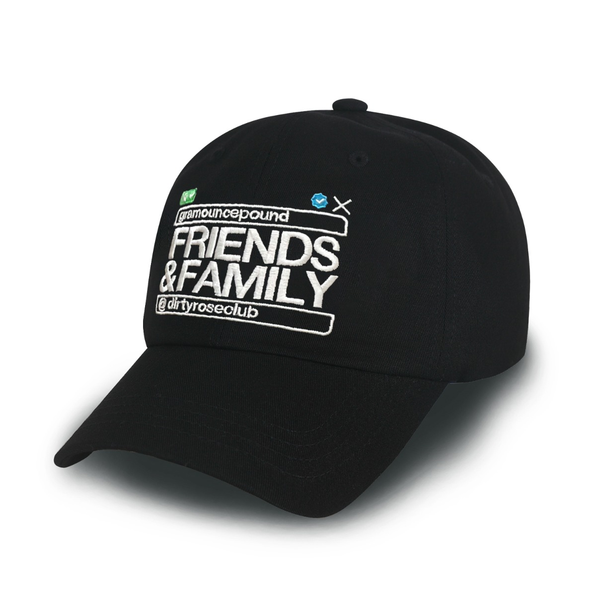 GRAM OUNCE POUND FRIEND & FAMILY 6-PANEL CAP BLK