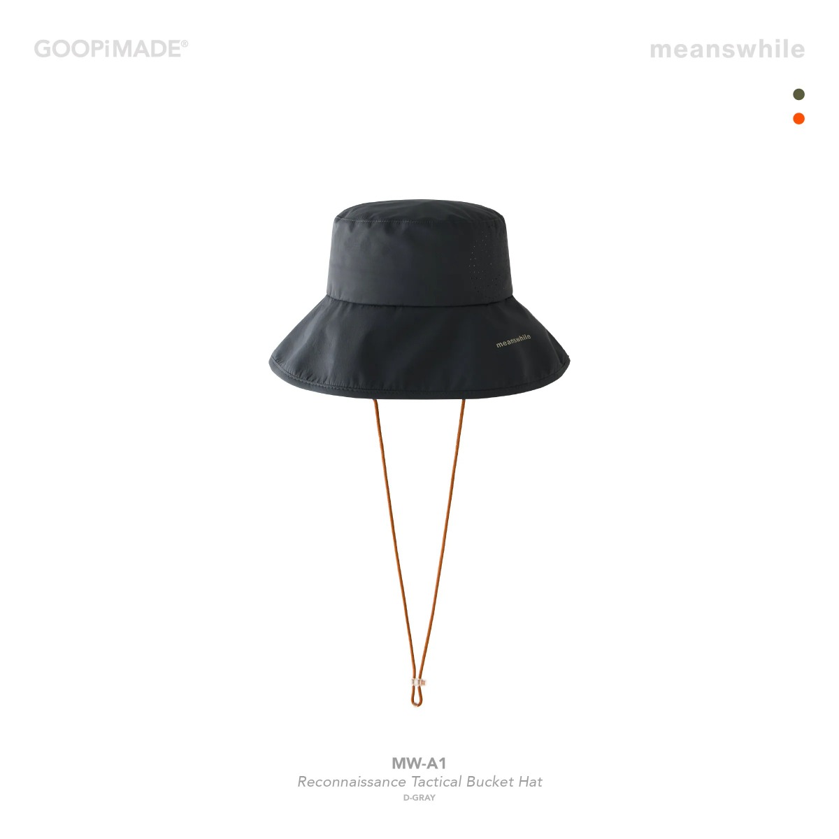 GOOPiMADE x meanswhile “MW-A1” Reconnaissance Tactical Bucket Hat D-GRAY