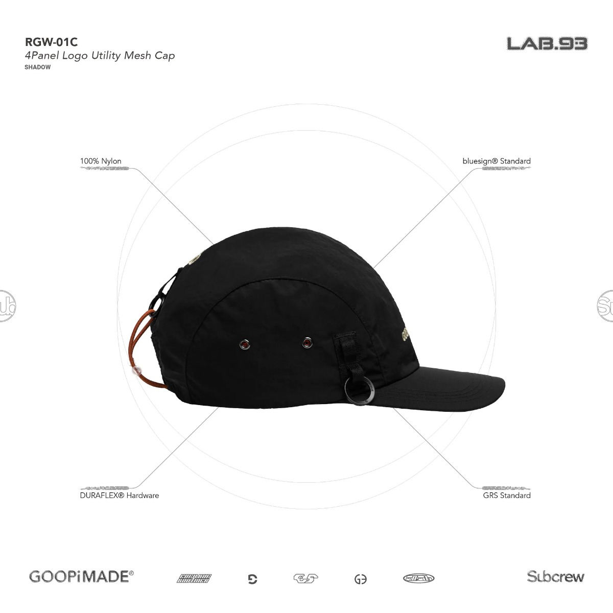 GOOPiMADE x Subcrew “RGW-01C” 20th Anniversary Logo Cap Shadow OS