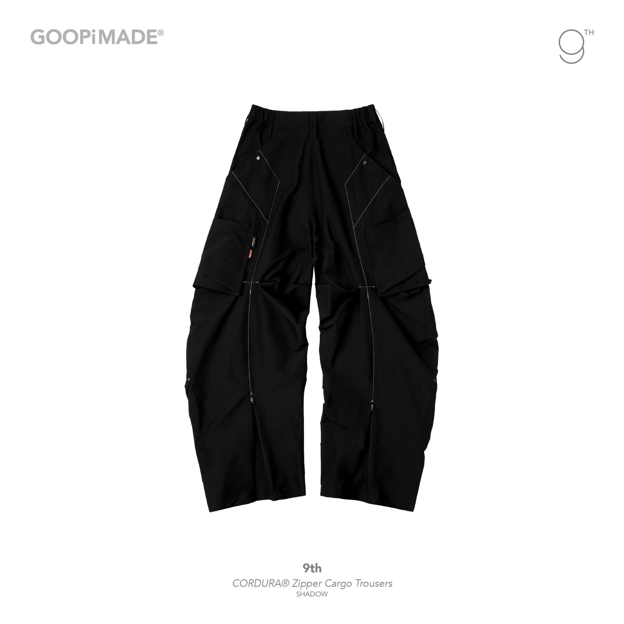 GOOPiMADE 9TH-CORDURA ZIPPER CARGO TROUSERS SHADOW
